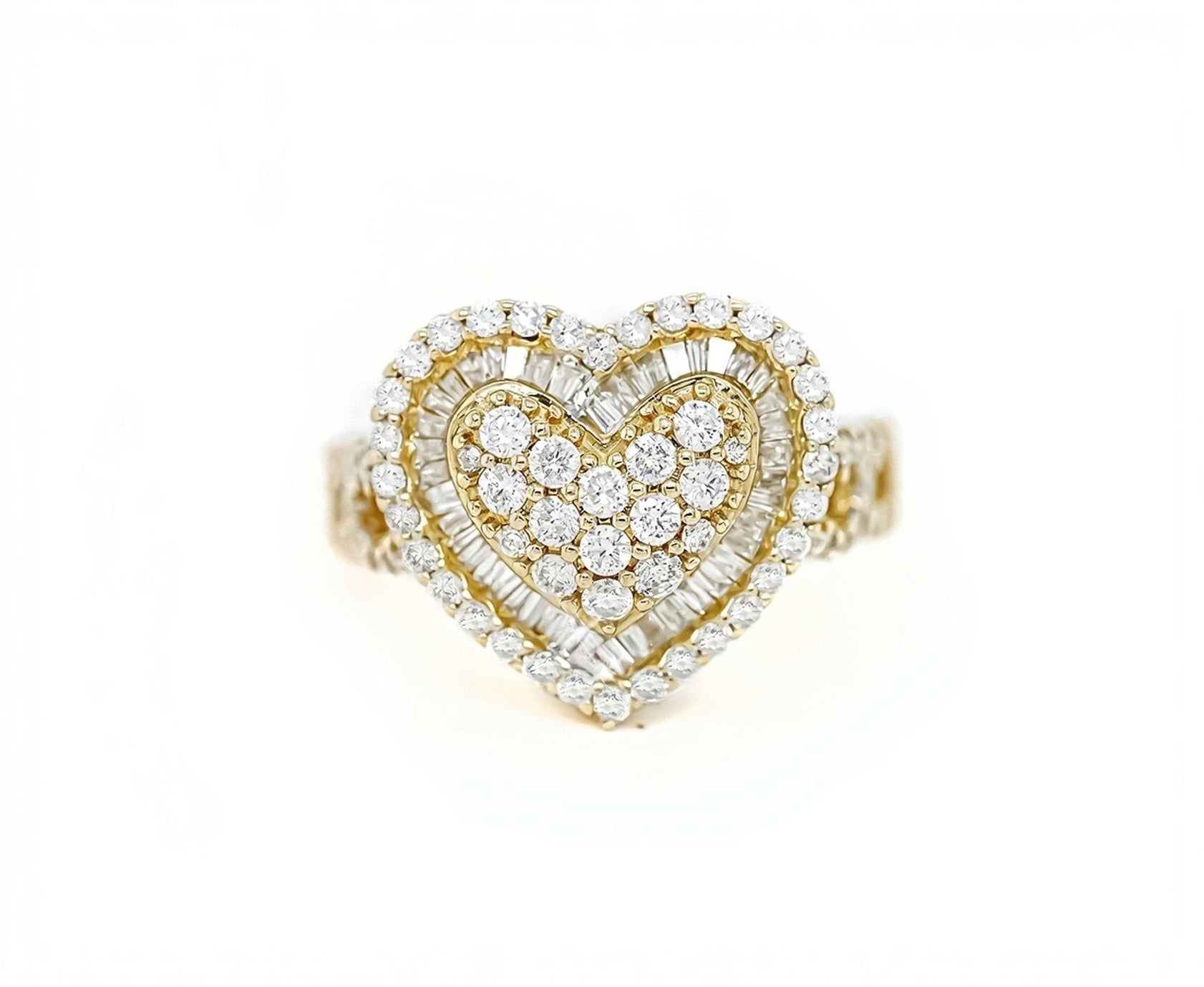 10k 3D Heart Design Ring with Intricate Diamond Detailing 1.60ct – Mr ...