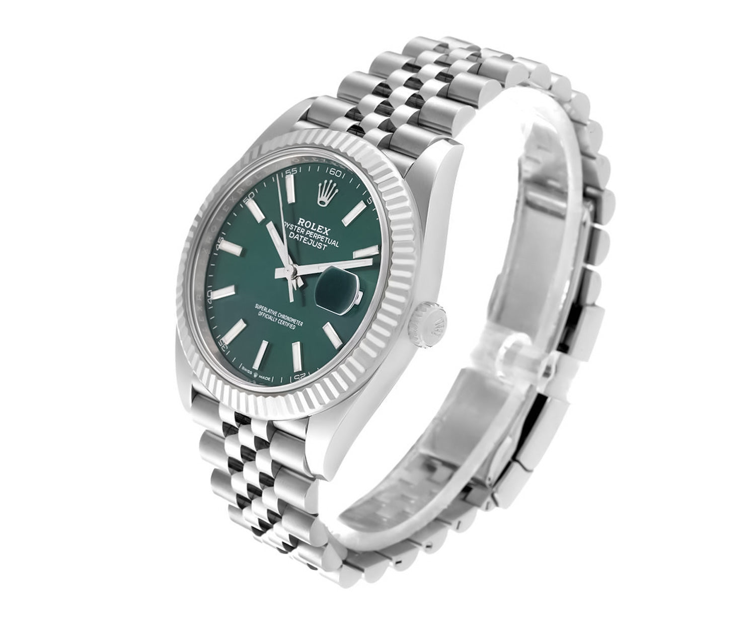 Rolex DateJust 41mm Mint Green Index Dial - Jubilee Bracelet 126334 ...