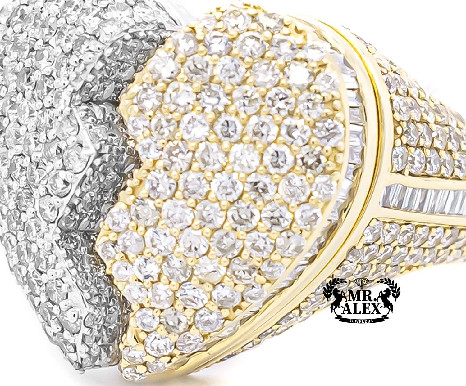 10k Big Broken Heart Diamond Ring 3.75ct - Mr. Alex Jewelry