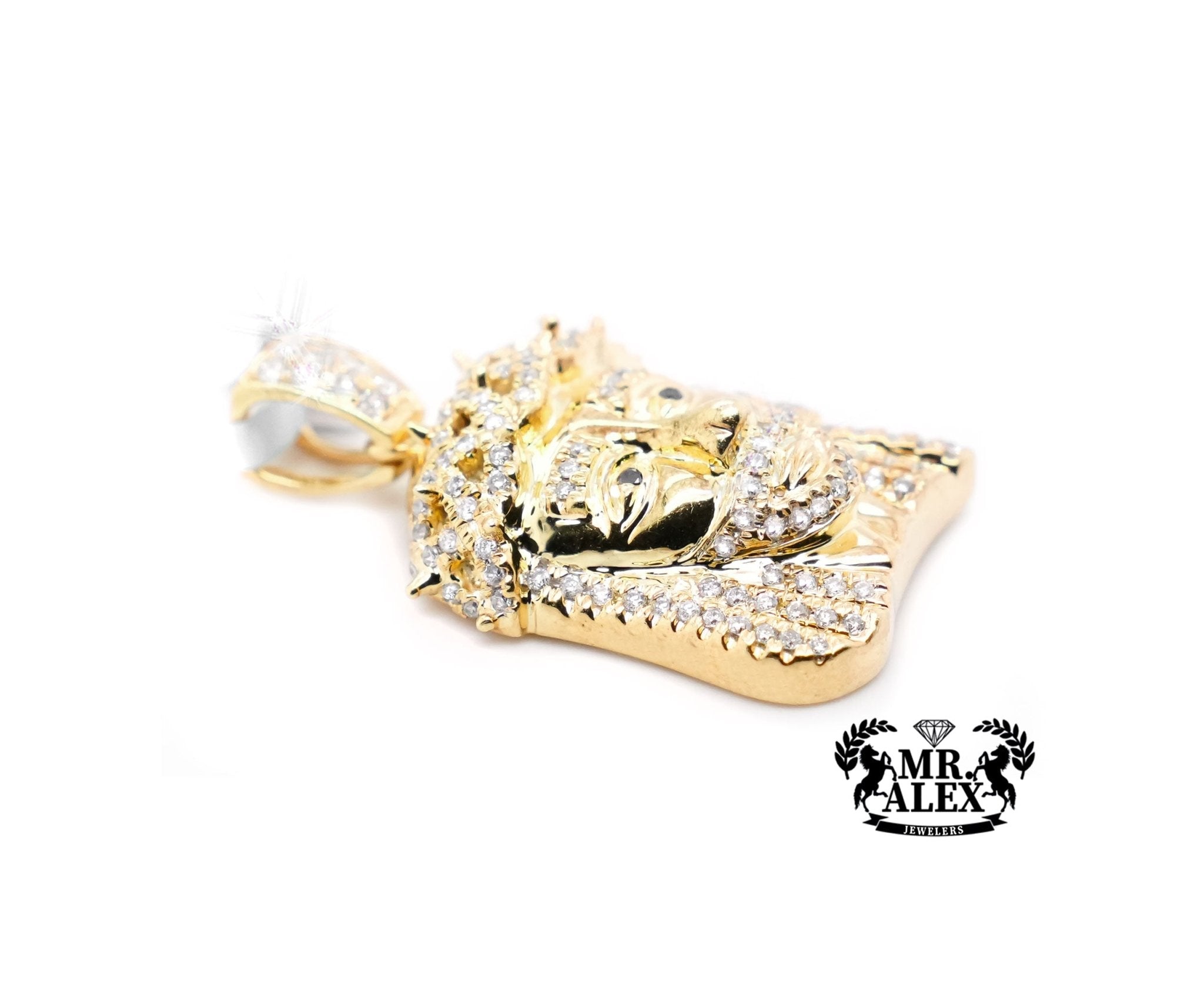 10K Gold Jesus Diamond Pendant with 0.68 ct - Pendant | Mr. Alex Jewelry