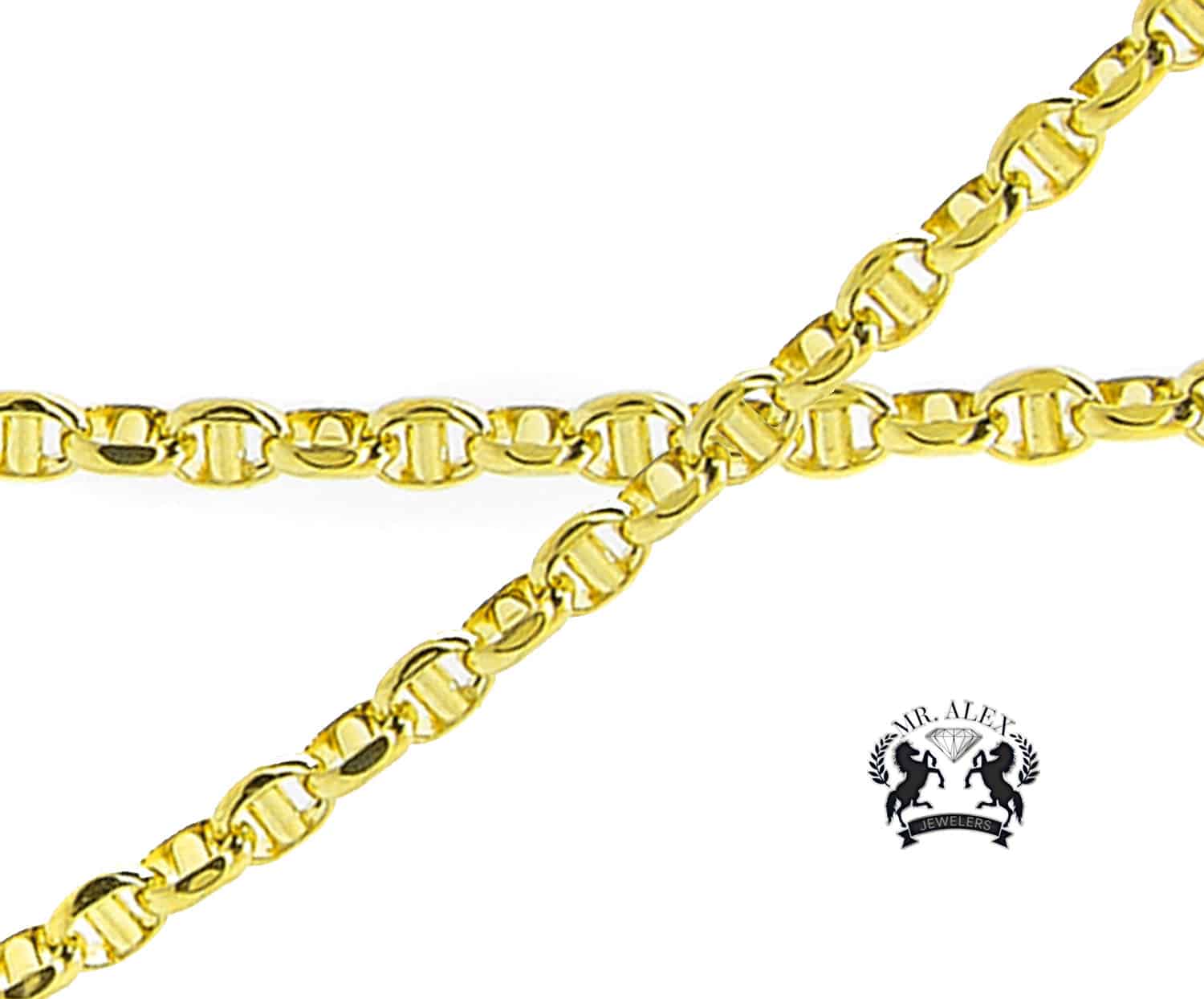 10k Hollow Italian Mariner Link Chain 4.0 mm Yellow Gold - Necklaces ...