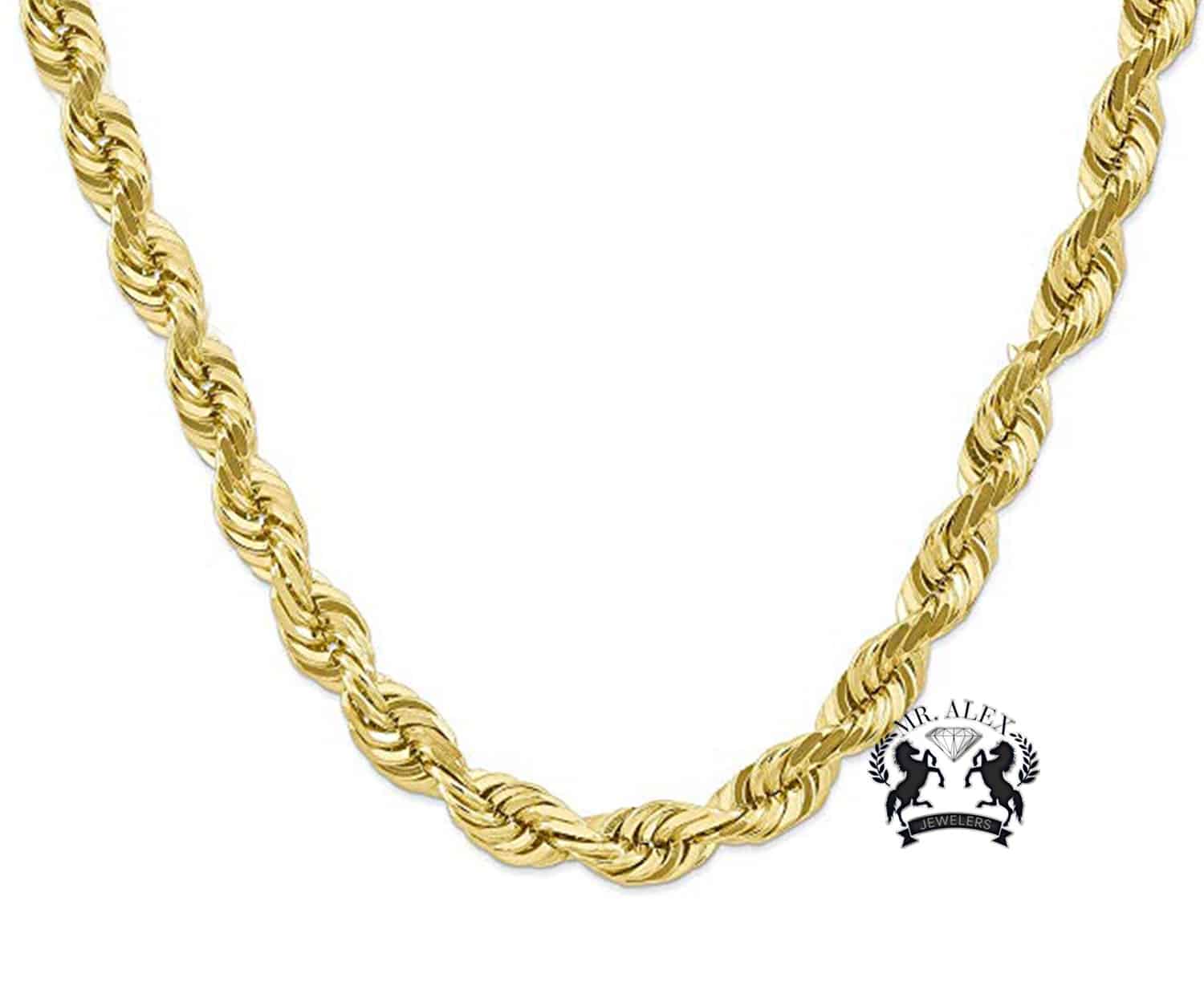 10K Hollow Rope Chain Yellow Gold - Necklaces | Mr. Alex Jewelry