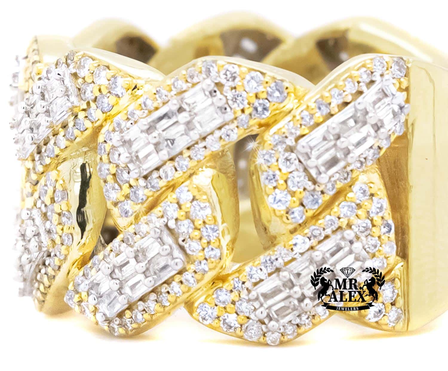 10k Luxury Cuban Link Ring 1.85ct - Mr. Alex Jewelry