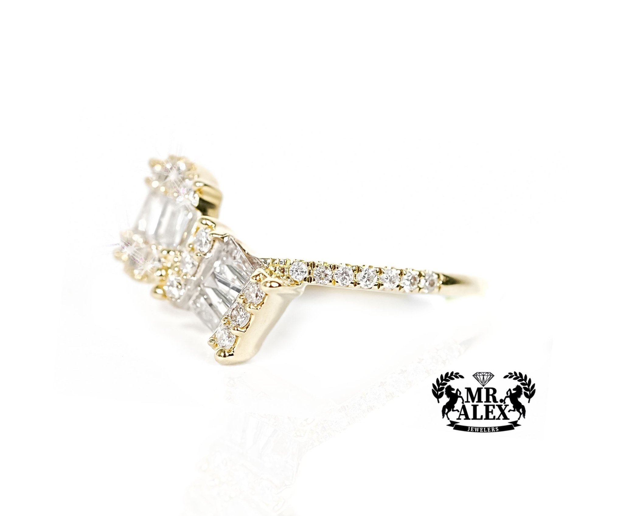 14k Gold Baguette Dual-Form Diamond Ring 0.60ct - Mr. Alex Jewelry